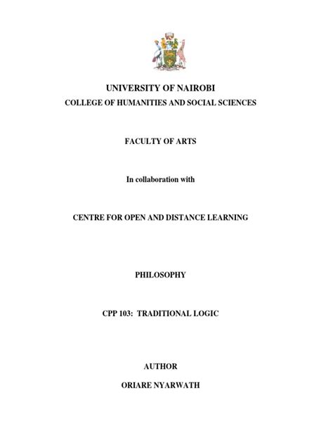 Introduction To Traditional Logic An Analysis Of The Key Concepts And Forms Of Reasoning