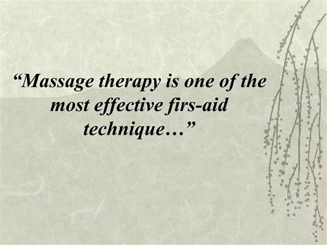 A Lecture On Massage Therapy Ppt