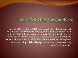 PPT Mcafee Com Activate PowerPoint Presentation Free Download ID