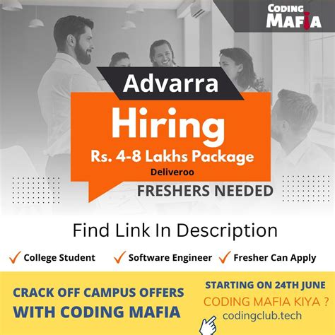 Coding Club On Linkedin 4 8 Lakh Package Advarra Hiring Apply