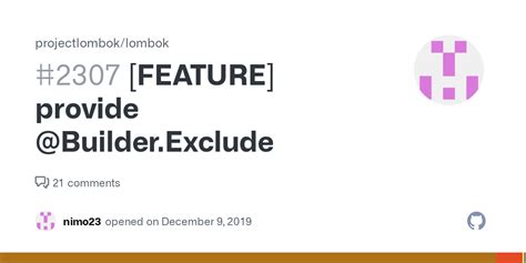 Feature Provide Builderexclude · Issue 2307 · Projectlomboklombok · Github