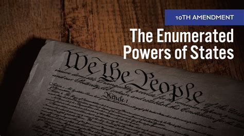 10th Amendment The Enumerated Powers Of States YouTube