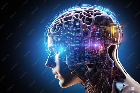 Premium Photo Attractive Female Robot With Artificial Intelligence