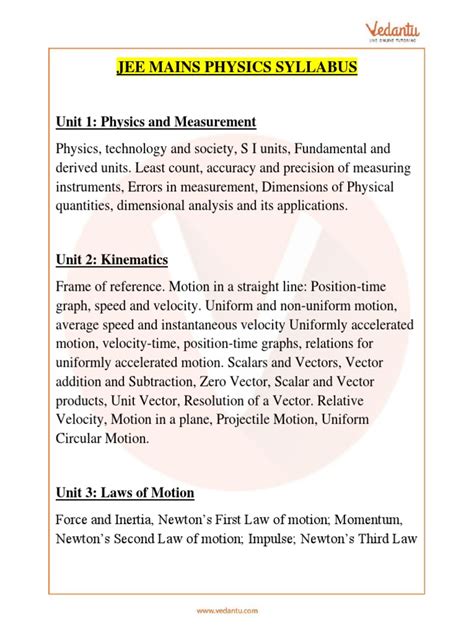 Jee Main Physics Syllabus Jee Main Exam Pattern Pdf