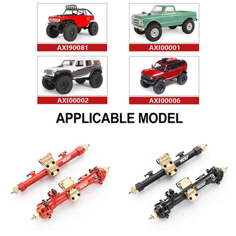 1 24 Axial Scx24 4wd Aluminum Axles Set Upgrades Red Rcgofollow