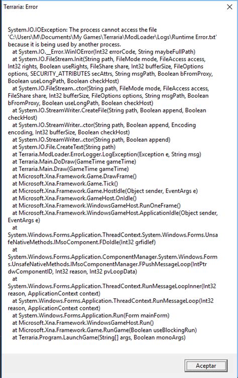 Tmodloader Terraria Crash Everytime I Loadmake A Modded World