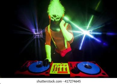Sexy Female Dj Mixes Club Uv Stock Photo 368872211 Shutterstock