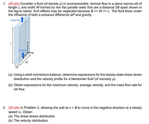 Solved pts Consider a fluid of density ρ in Chegg