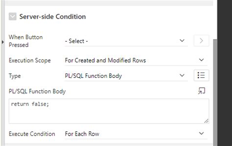 Bug Server Side Condition Not Working For Interactive Grids In Oracle