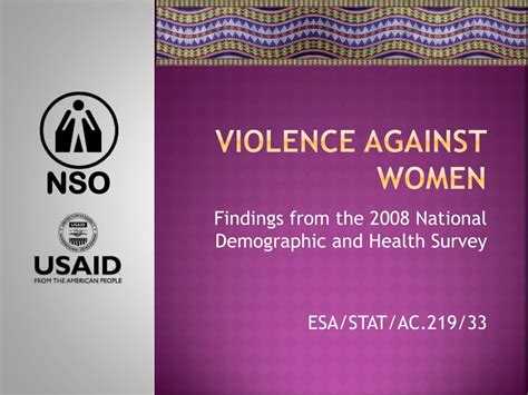 Ppt Violence Against Women 2008 Survey Findings Powerpoint
