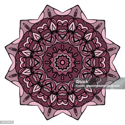 민족 장식 요소 원형 만다라입니다 벡터입니다 손으로 그린된 배경 막입니다 Boho 스타일입니다 0명에 대한 스톡 벡터 아트 및