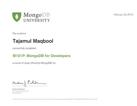 Mongodb Certificate Ppt