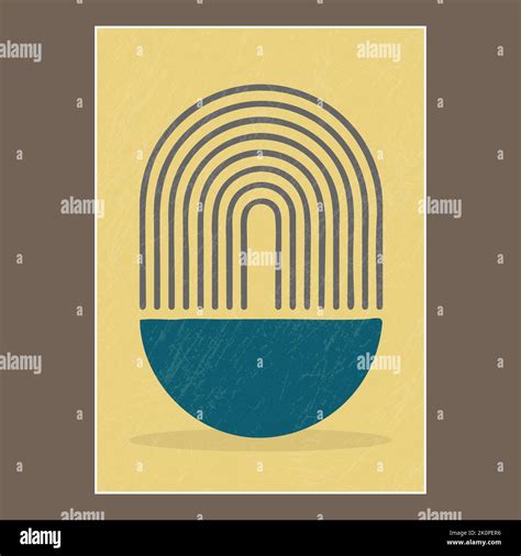 Abstract Vector Composition With Grunge Texture A Wall Drawing Poster