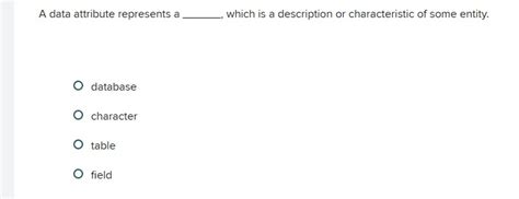 A Data Attribute Represents A Which Is A Description Or Characteristic