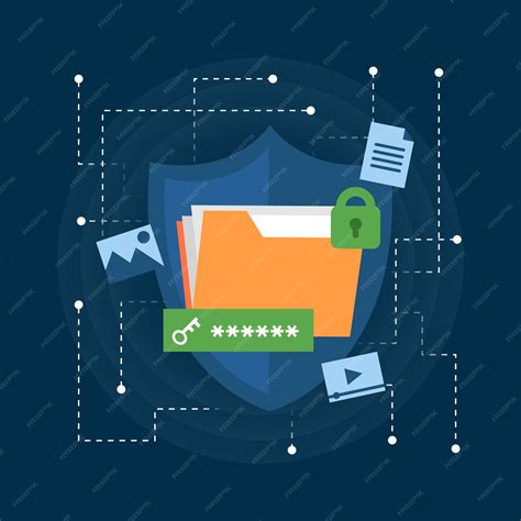 Premium Vector Vector Hand Illustration Cyber Security Secured Password Safe Data Network