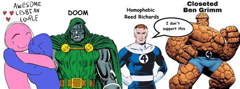 Awesome Lesbian Couple Doom Homophobic Reed Richards Closeted Ben