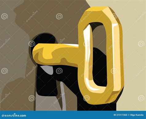Key In The Lock Symbolizes The Problem Solving Stock Vector Illustration Of Isolated Closed
