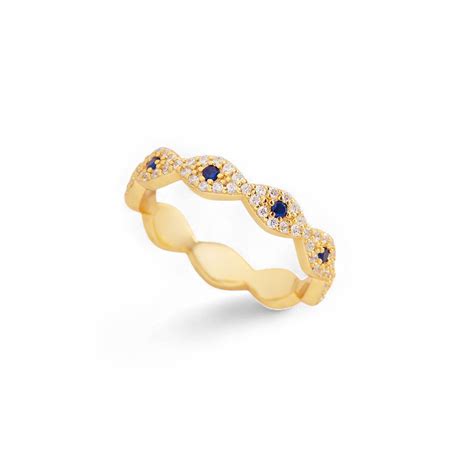 Pave Evil Eye Ring Mint And Lily