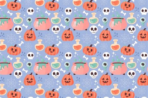 Premium Vector Flat Halloween Pastel Pattern Background