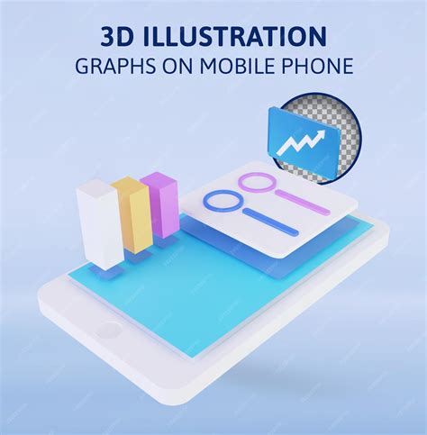 Premium Psd Analysis Graphs On Mobile Phone 3d Rendering Illustration