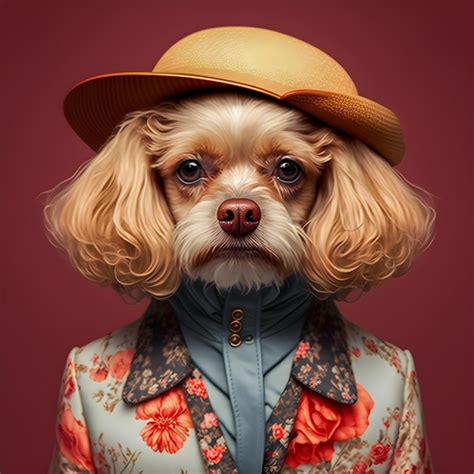 Premium Photo Portrait Of A Fashion Dog Illustartion Trendy And Funny