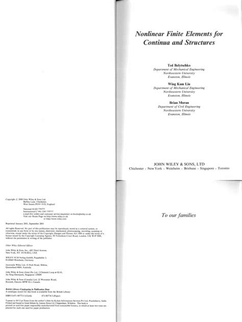Nonlinear Finite Elements For Continua And Structures By Liu Pdf