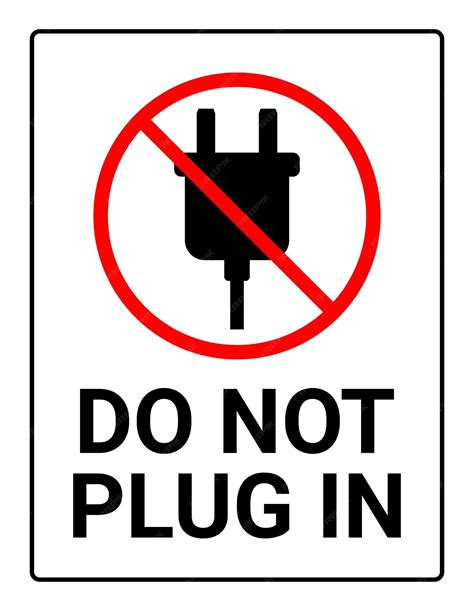 premium vector do not plug in sign