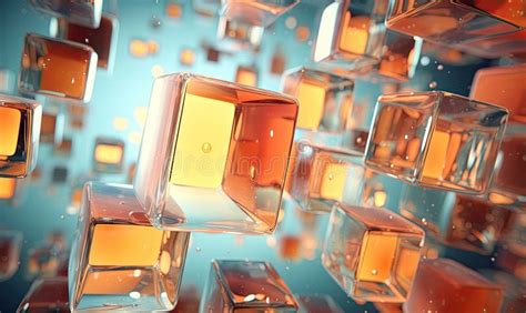Surreal Display Of Translucent Abstract Cubes Ai Generative Stock Illustration Illustration