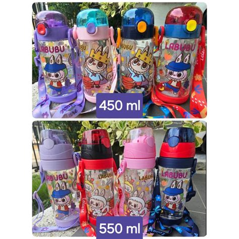 ขวดน้ำ หลอดเด้ง ลาบูบู้ มีสายสะพาย ขนาด 450 Ml And 550 Ml ส่งเร็วมาก Shopee Thailand