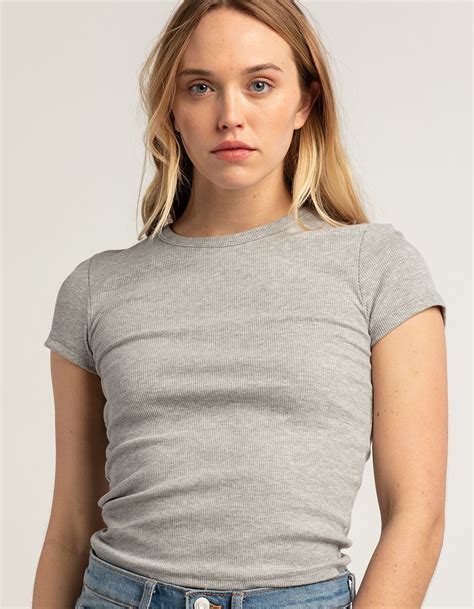 Tillys Womens Crew Tee Heather Gray Tillys Basic Tee Outfit Tee