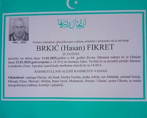 Na Ahiret Preselio Brkić Hasan Fikret