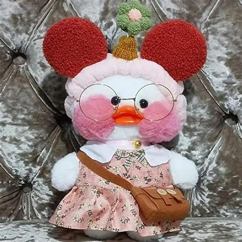 30 Cm Lindo Lala Fanfan Café Amarillo Pato Peluche Mueca Bebé Juguete