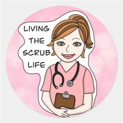 Funny Scrubs Pun Nurse Doctor Caregiver Life Classic Round Sticker