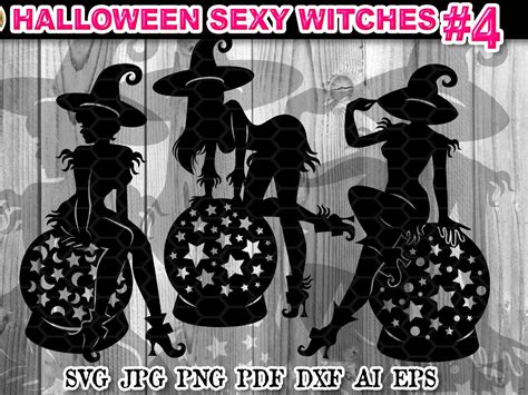 Halloween Witches SVG V Isolated Clipart Cut File Sexy Witch Etsy