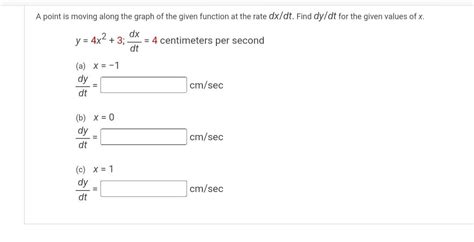 Solved Point Is Moving Along The Graph Of The Given Function