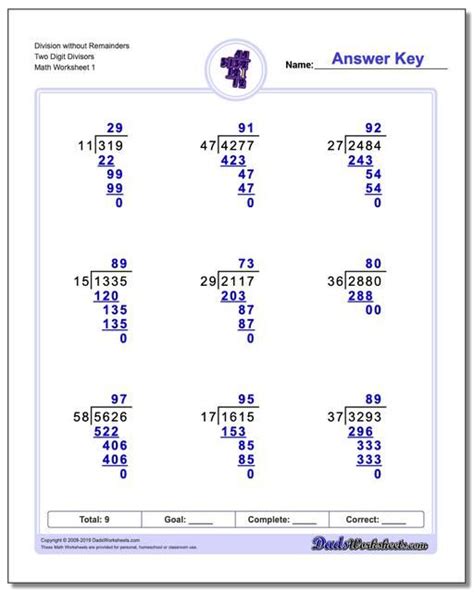 Long Division 4 Digit