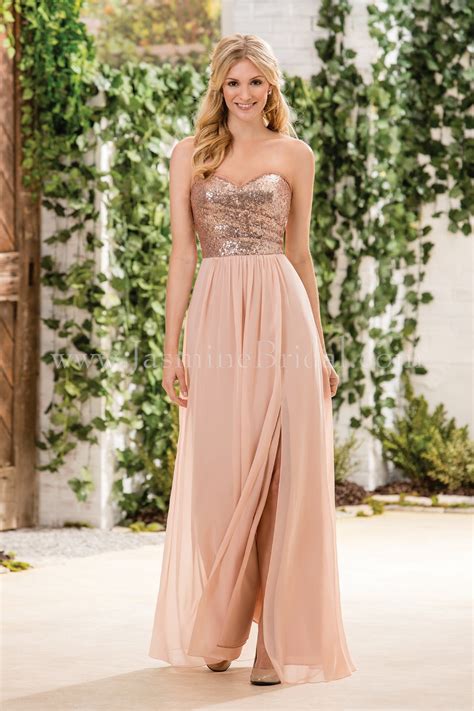B183064 Long Sweetheart Neckline Sequin And Poly Chiffon Bridesmaid Dress