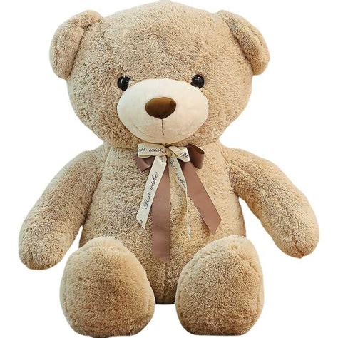 18m Large Bow Tie Bear Girl Plush Doll Hugging Big Bear Doll On Bed