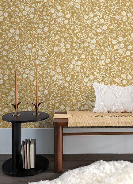 Shop Liana Gold Trail Wallpaper From The Posy Collection Burke Decor