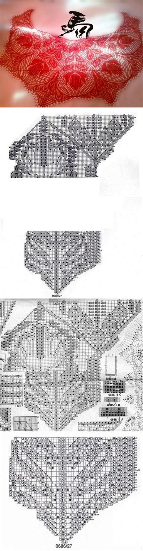 шаль Вязание Спица Схемы вязания кружева