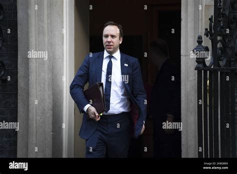 Britains Health Secretary Matt Hancock Leaves After Attending The