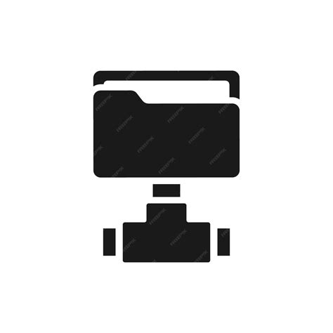 Premium Vector Shared Folder Icon In Black And White