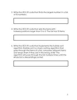 Adrian S Intro Vex Vr Coding Exercises Lists Middle School U
