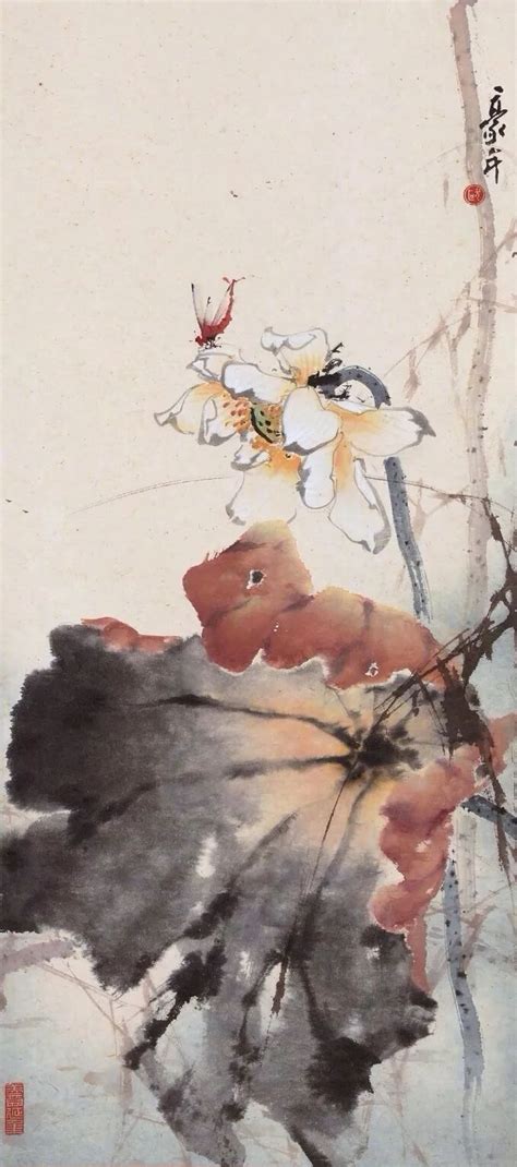 台湾画家 欧豪年 荷花作品集萃 书法 画 作品 画家