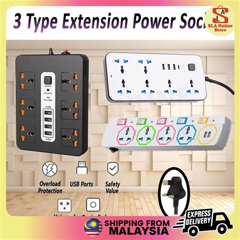 Universal Power Strip Extension Plug Power Socket Electric Sockets Extension Cords USB C USB