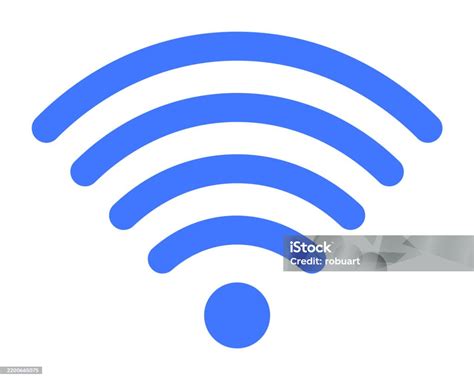 Blue Wifi Signal Icon With Concentric Arcs Indicating Wireless Connectivity And Internet Access