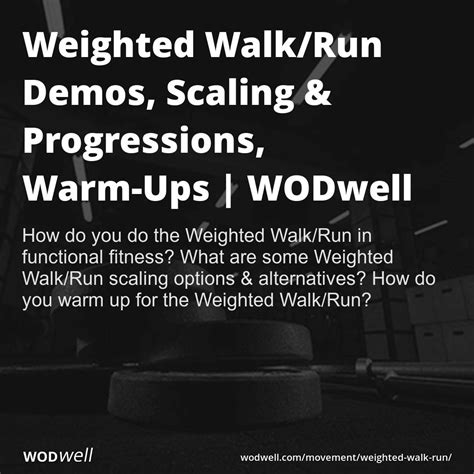 The Weighted Walk Run Demos Scaling Progressions Warm Ups