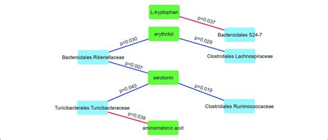 Correlation Network Analysis Of Selected Microbes And Metabolites
