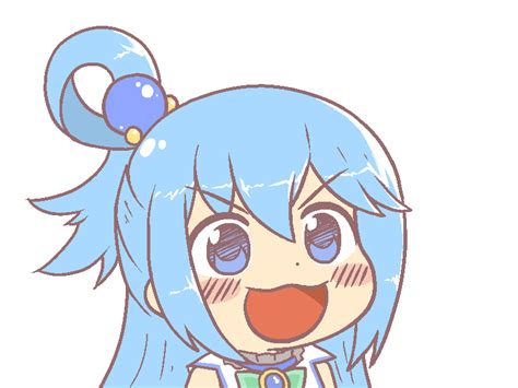 Safebooru 1girl Aqua Konosuba Blue Eyes Blue Hair Blush Chibi Gyate