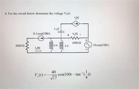 Solved For The Circuit Below Determine The Voltage Vx T Chegg Com